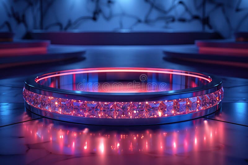 Diamond Ring with Neon Lights Stock Illustration - Illustration of ...