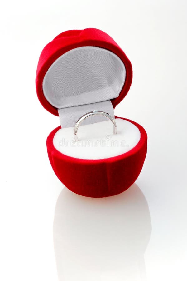 Diamond Ring in the Red Box. Stock Image - Image of jewelry, wedding ...