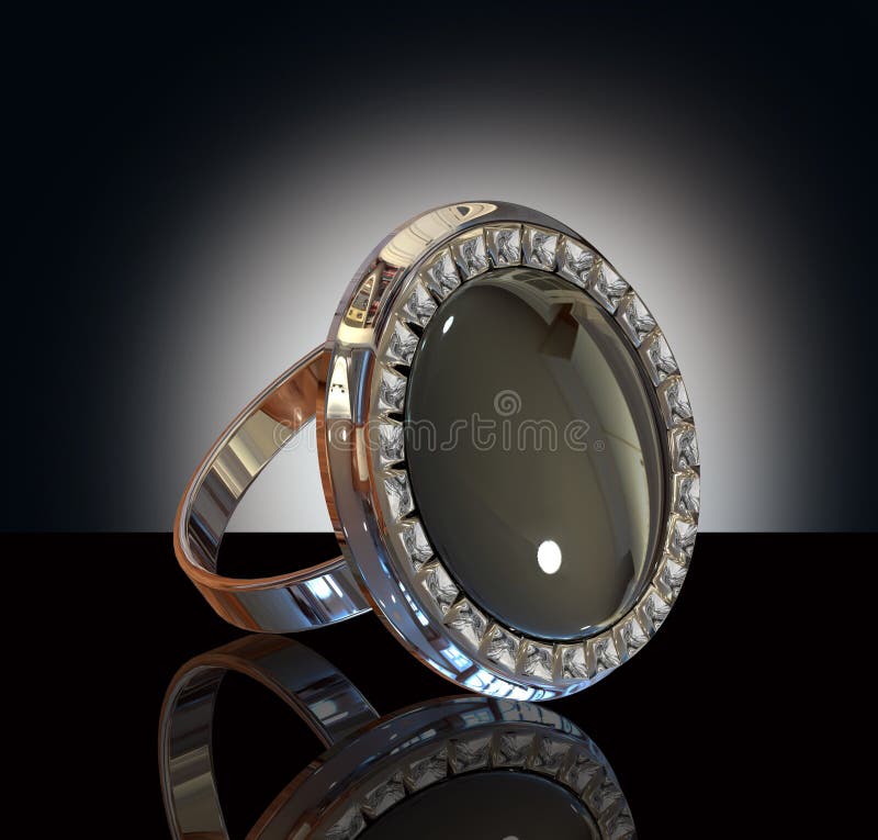 Diamond Ring in Studio Background Stock Illustration - Illustration of ...