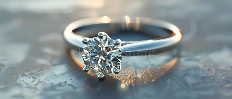 A Diamond Ring in a Studio Scene that Clearly Shows Off the Details of ...