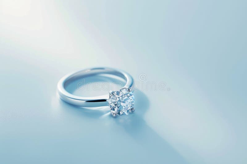 A Diamond Ring is on a Table on a Bright Background Stock Illustration ...