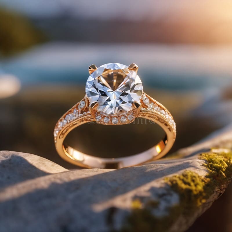 Diamond Ring Wedding Valentine and Love Concept Stock Photo - Image of ...