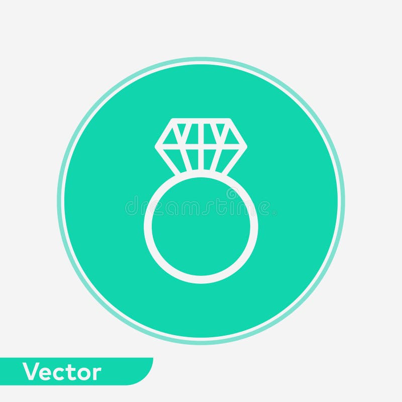Diamond Ring Vector Icon Sign Symbol Stock Vector - Illustration of ...