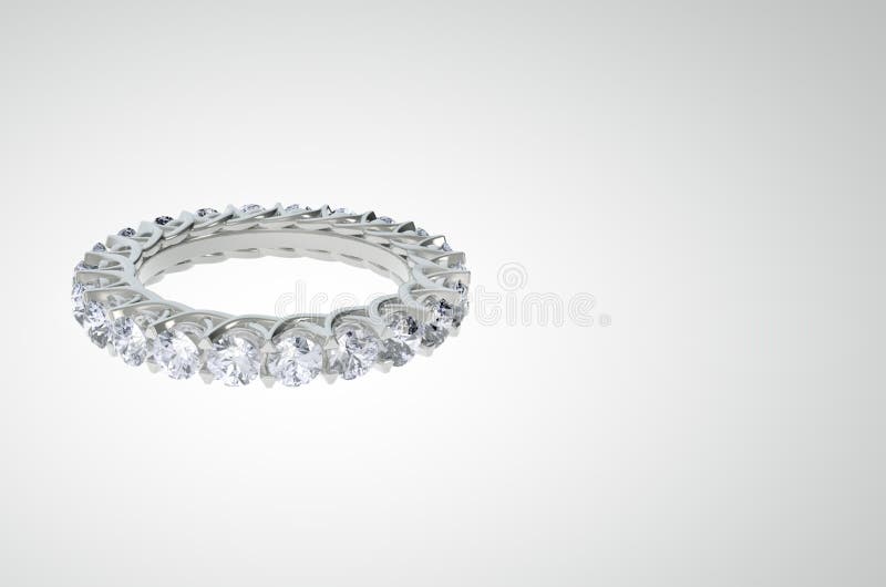 Diamond Ring on White Background Stock Illustration - Illustration of ...