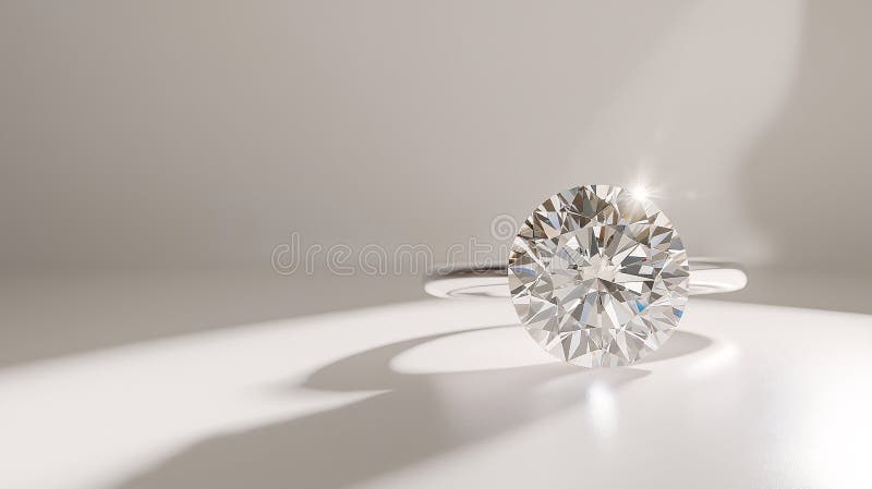 A Diamond Ring is on a White Surface Stock Illustration - Illustration ...