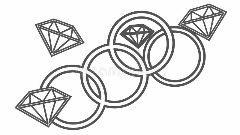 Diamond Rings Linked, Jewelry and Luxury Symbol Vector Design ...