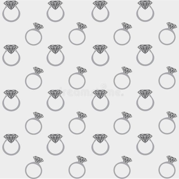 Diamond Rings Seamless Pattern Stock Vector - Illustration of gift ...