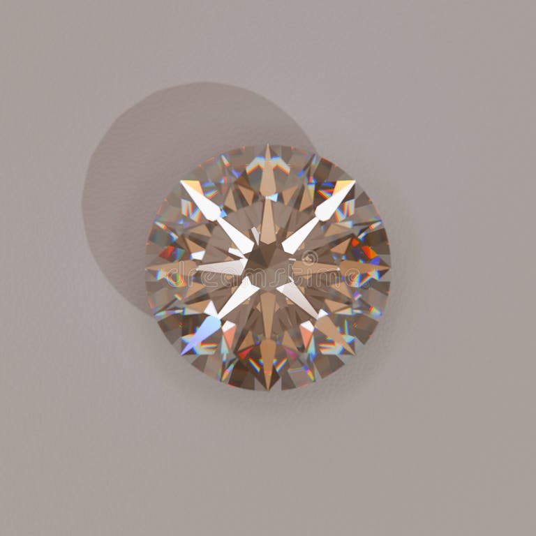 Diamond Round Brilliant Top View Stock Illustration - Illustration of ...
