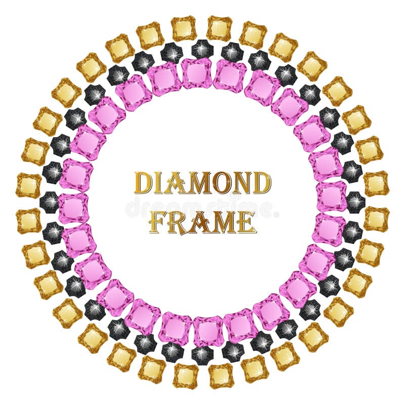 Diamond round frame stock vector. Illustration of jewel - 70820246
