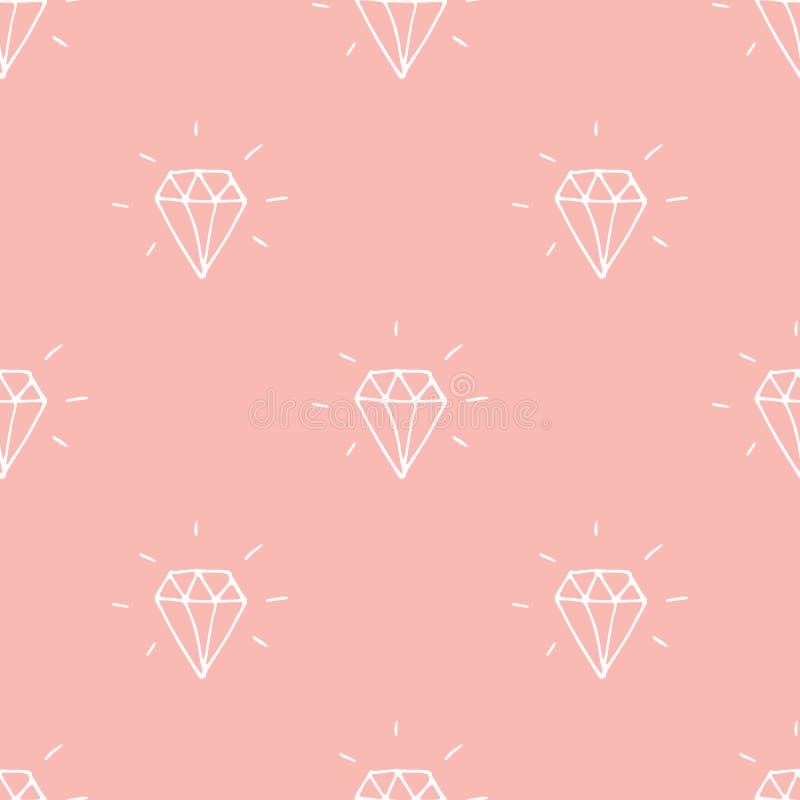 Diamond Seamless Pattern Vector Illustration. Hand Drawn Sketched ...
