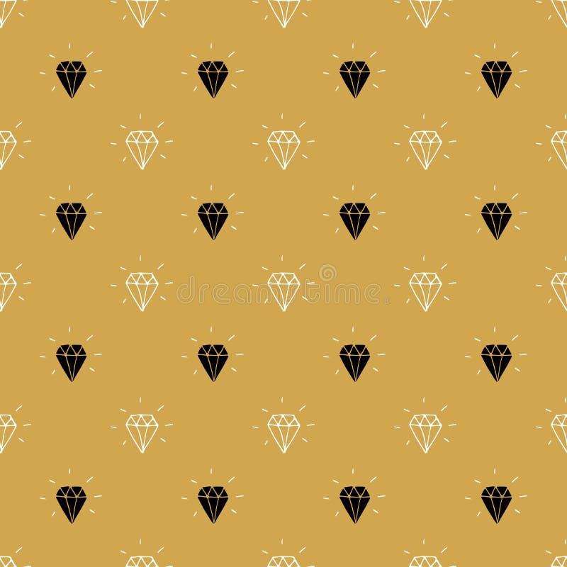 Diamond Seamless Pattern Vector Illustration. Hand Drawn Sketched ...