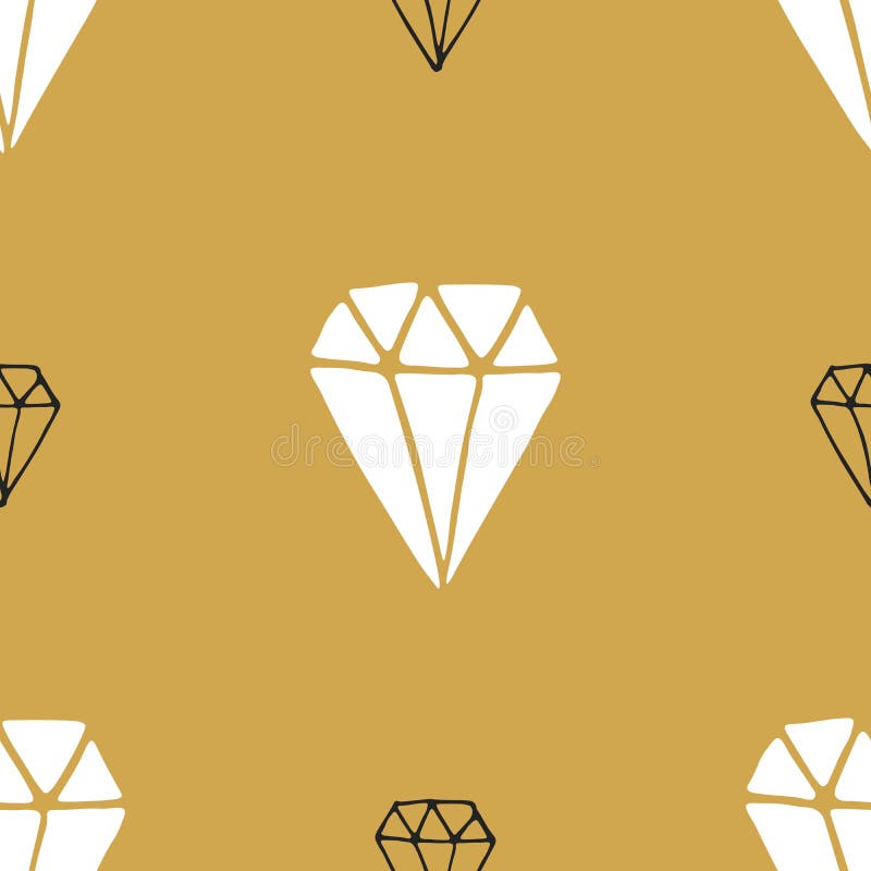 Diamond Seamless Pattern Vector Illustration. Hand Drawn Sketched ...