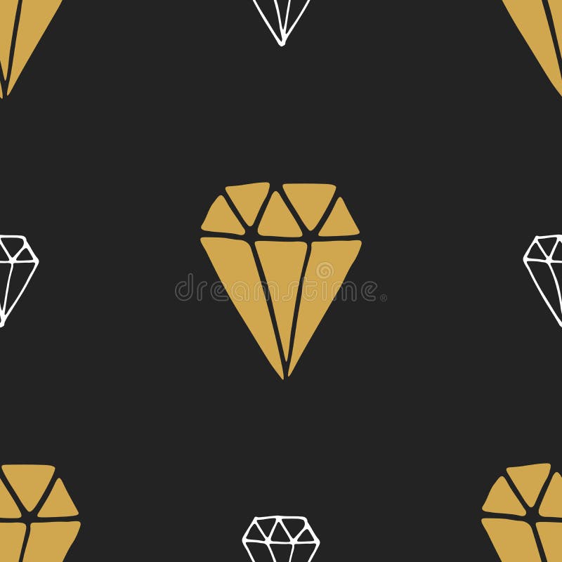 Diamond Seamless Pattern Vector Illustration. Hand Drawn Sketched ...