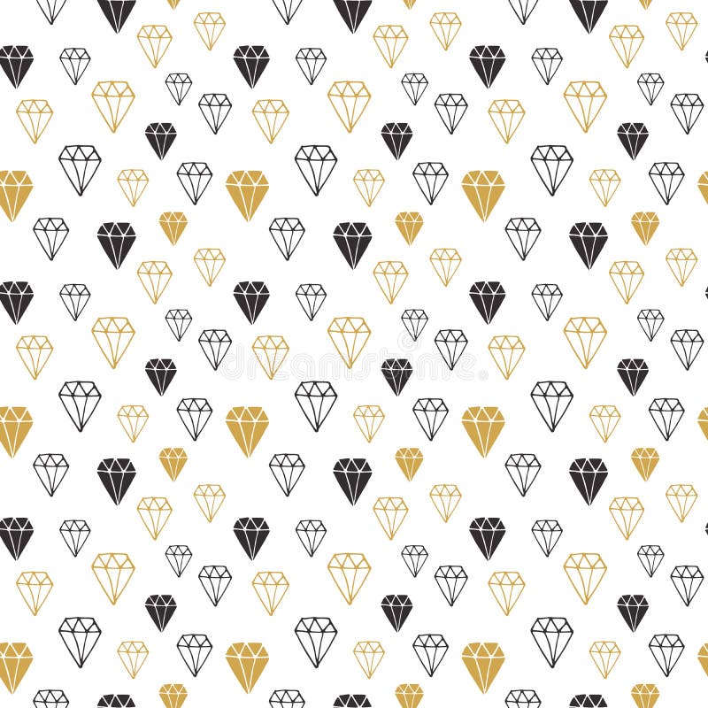 Diamond Seamless Pattern Vector Illustration. Hand Drawn Sketched ...