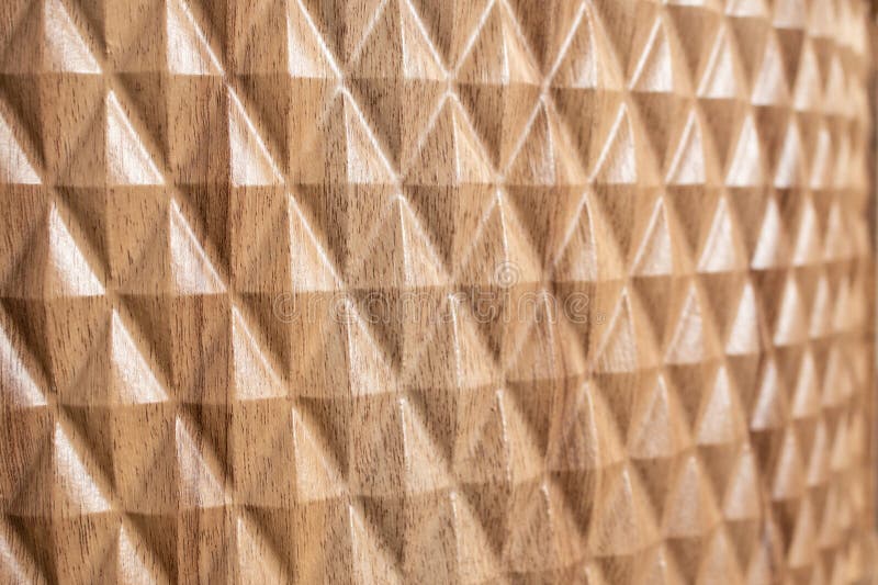 Diamond Shape Carved Wood Panel, Soft Focus Close Up, Abstract Texture ...