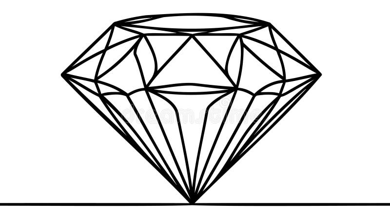 Diamond Shape One Line Continuous Concept Banner. Hand Drawn Diamond ...