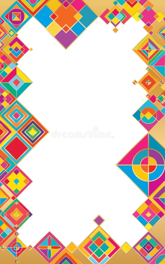 Diamond Shape Style Frame Gold Vertical Stock Vector - Illustration of ...