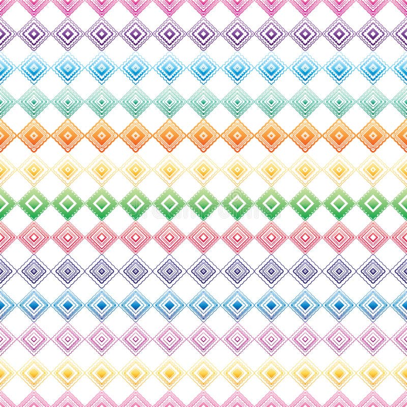 Shape Stripe Style Colorful Blue Seamless Pattern Stock Vector ...