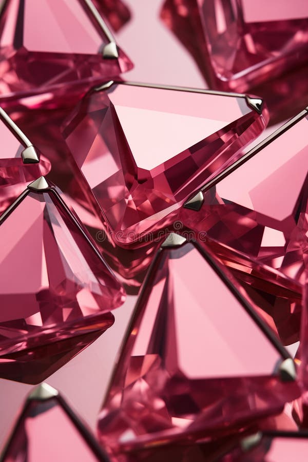 Diamond Shaped Decorative Elements Scattered on a Pink Background ...