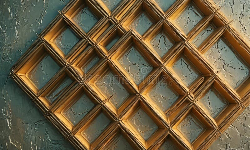 Diamond-shaped Metal Structure with Grid-like Pattern Interlocking ...