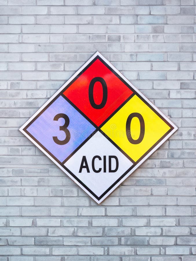 Diamond Shaped NFPA Panel Identifying Hazardous Chemicals Inside Fenced ...