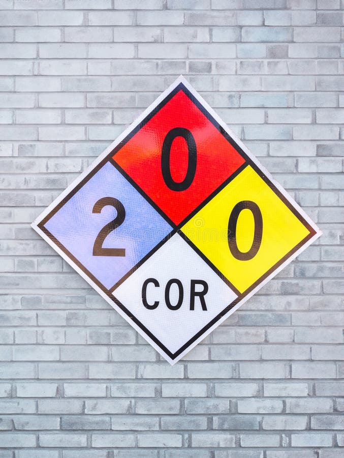 Diamond Shaped NFPA Panel Identifying Hazardous Chemicals Inside Fenced ...