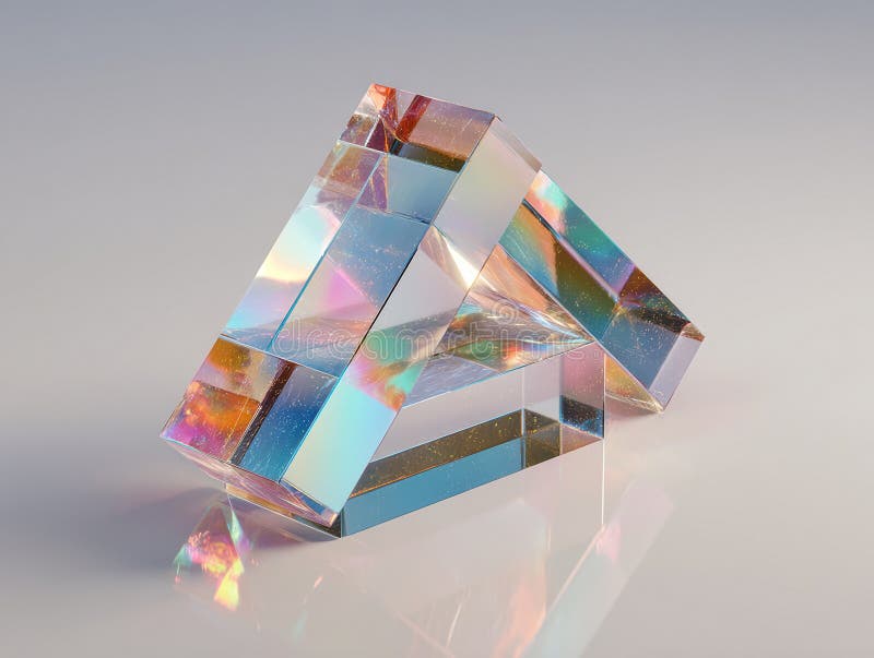 Diamond-shaped Object with Multiple Facets, Placed on a Reflective ...