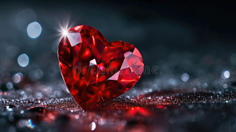 Diamond-shaped red heart stock illustration. Illustration of sparkle ...