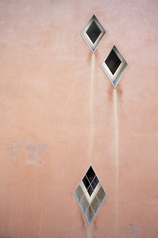 Diamond-shaped Windows in a Vintage Wall of a House in Barcelona Stock ...