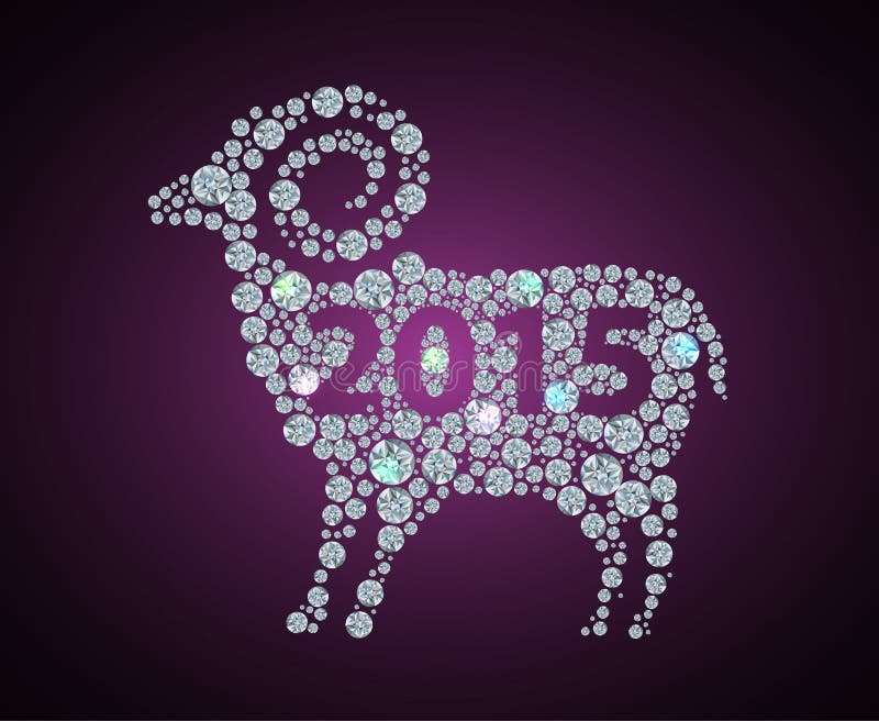 Chinese Zodiac of Sheep Year Stock Vector - Illustration of astrology ...