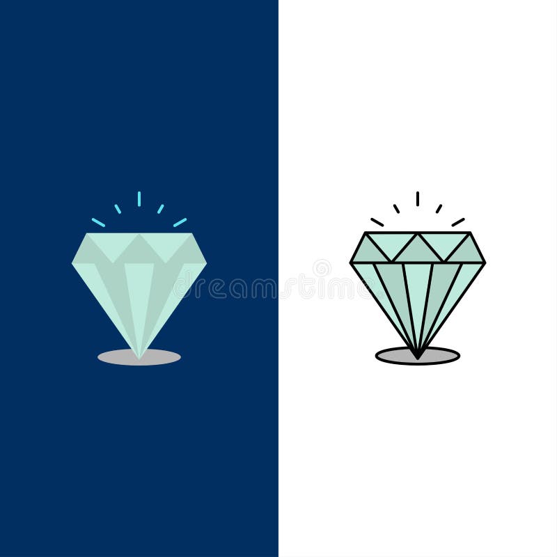 Diamond, Shine, Expensive, Stone Icons. Flat and Line Filled Icon Set ...