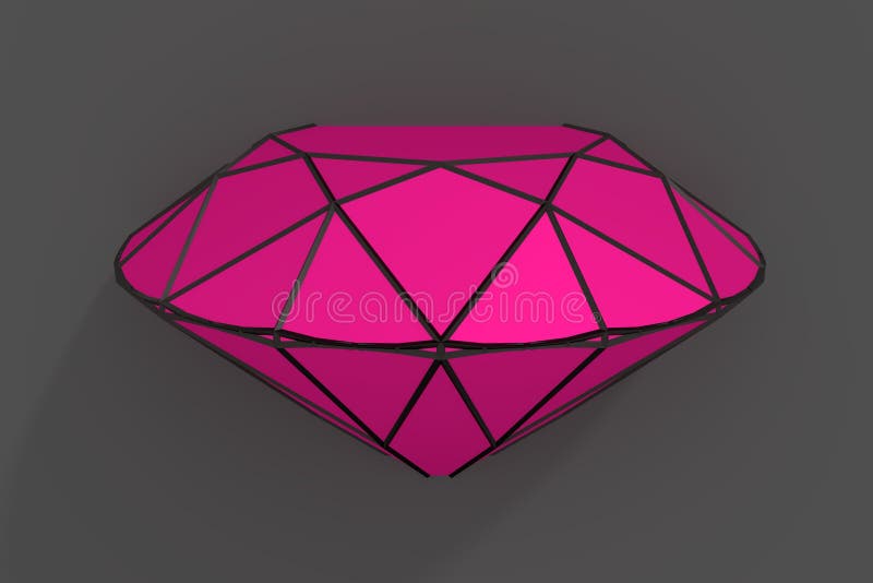 Diamond side view. stock illustration. Illustration of closeup - 201738296