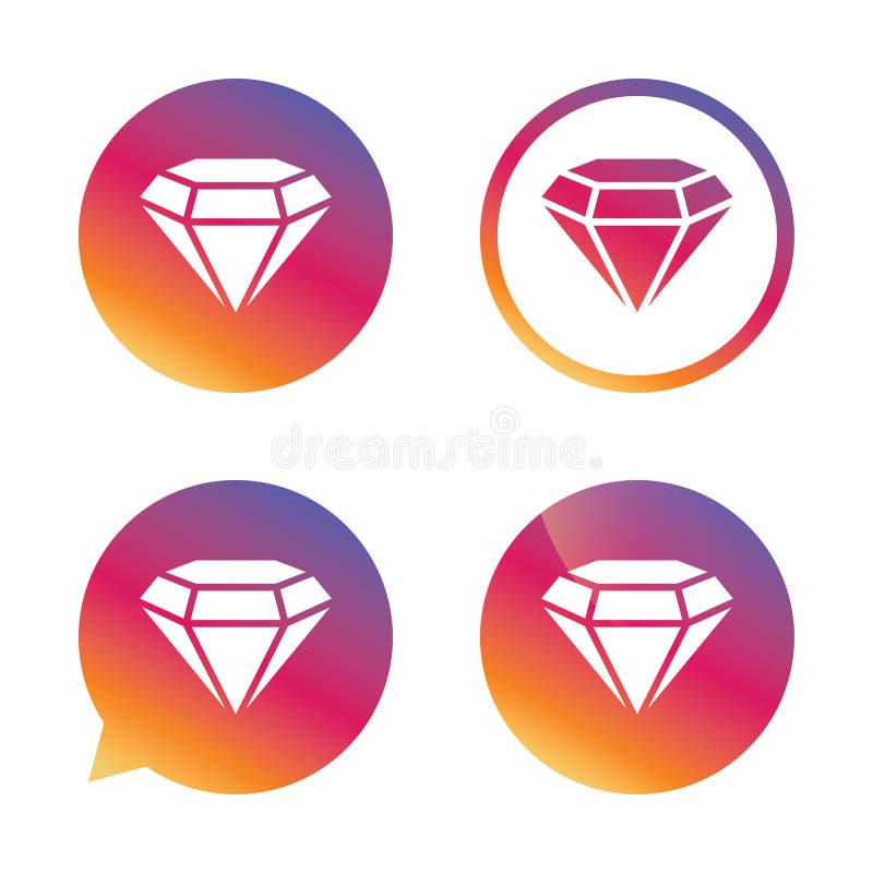 Diamond Sign Icon. Jewelry Symbol. Gem Stone Stock Vector ...