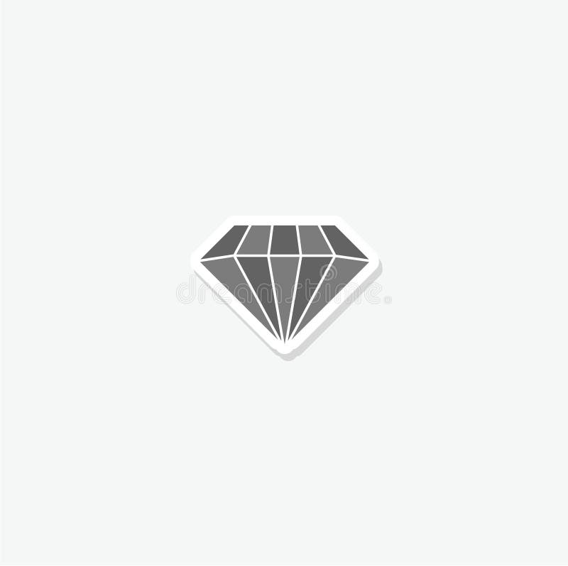 Diamond Simple Icon Sticker Isolated on Gray Background Stock Vector ...