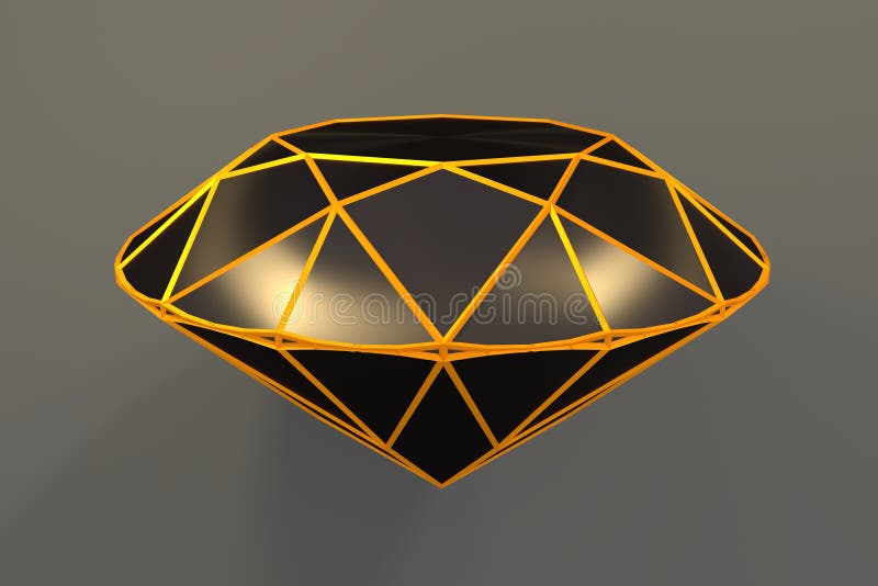 Diamond Simple Illustration in Top and Side Views. Stock Vector ...