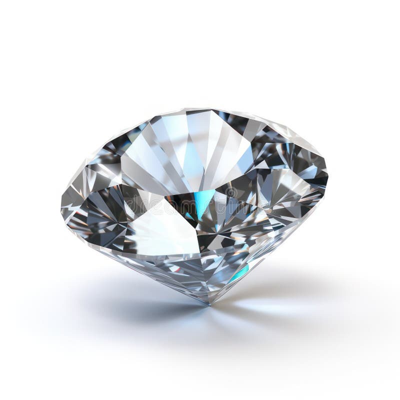 Diamond Single Cut Isolated on White Created with Generative AI Stock ...