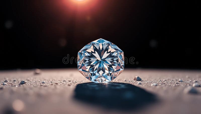 A Diamond Sits on a Table in Front of the Sun Generated Stock ...