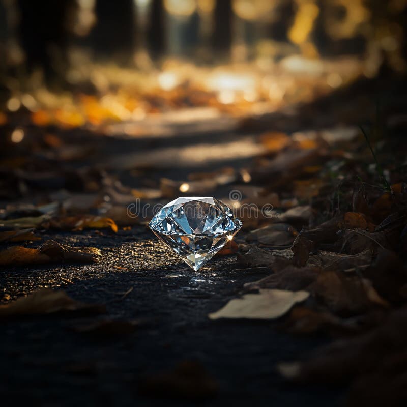 A Diamond is Sitting on the Ground in a Forest Stock Illustration ...
