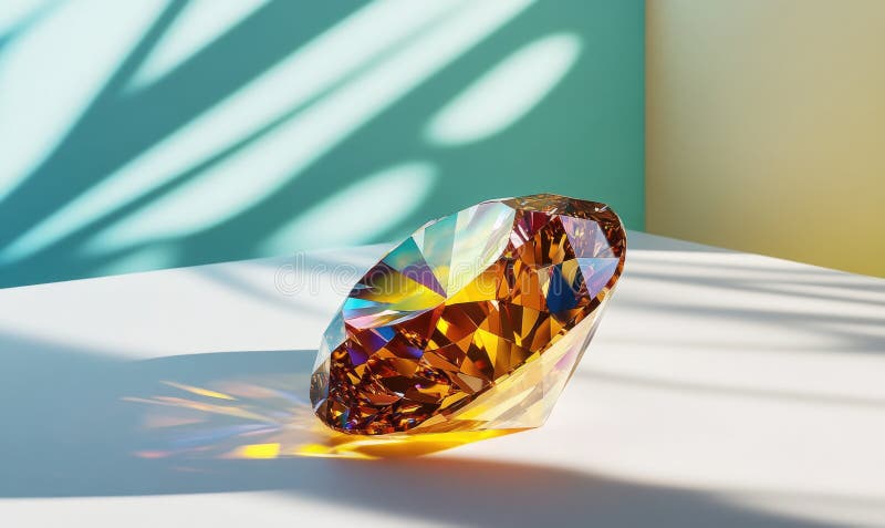 A Diamond is Sitting on a Table, Reflecting Light and Creating a ...