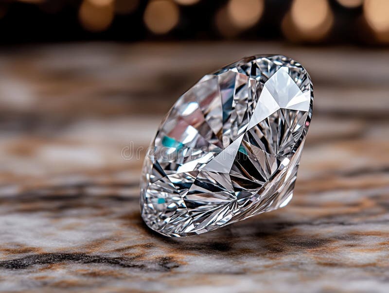 A Diamond Sitting on Top of a Marble Surface Stock Image - Image of ...