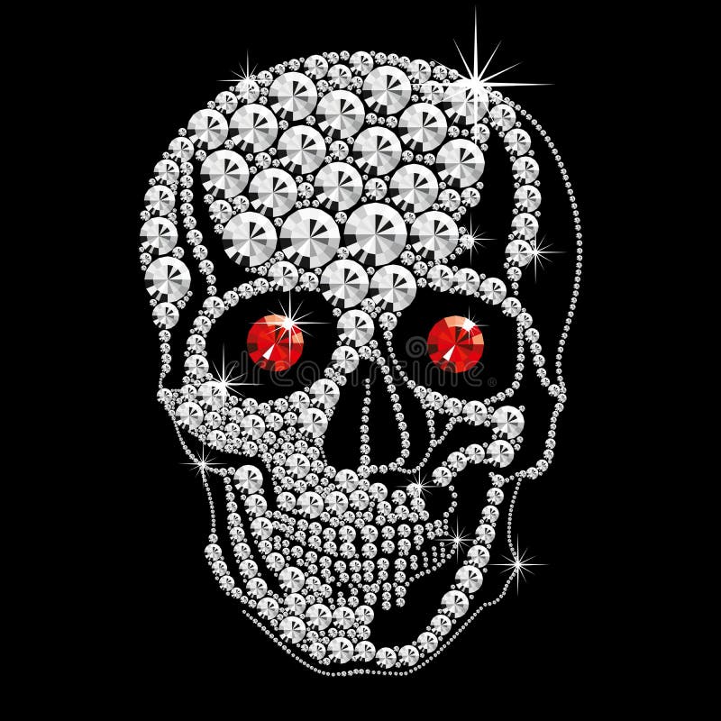 Diamond Skull With Red Eyes Stock Vector - Image: 17860715