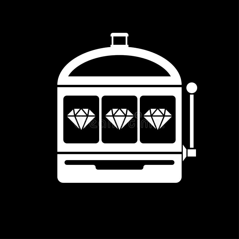 Diamond Slot Machine Icon Black And White Vector Illustration Stock ...