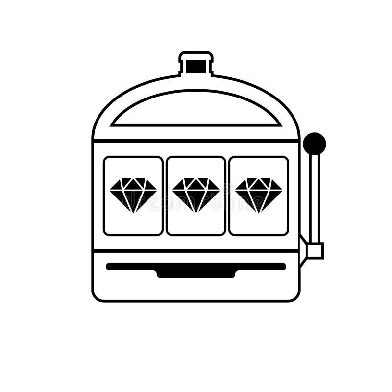 Diamond Slot Machine Icon Black and White Vector Illustration Stock ...