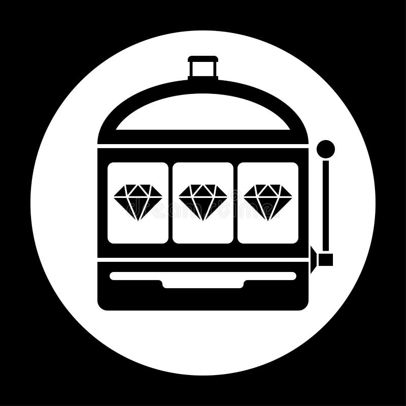 Diamond Slot Machine Icon Black and White Vector Illustration Stock ...