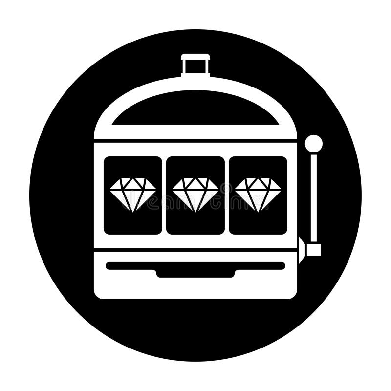 Diamond Slot Machine Icon Black and White Vector Illustration Stock ...