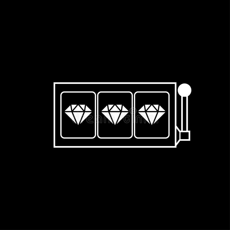 Diamond Slot Reels Icon Black And White Vector Illustration Stock ...