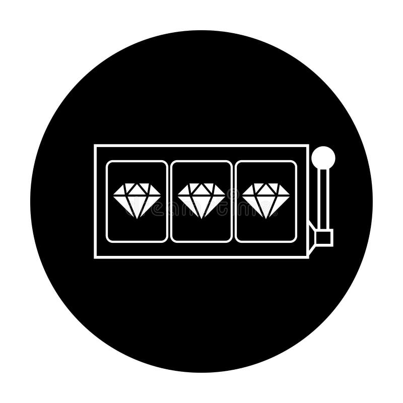 Diamond Slot Reels Icon Black and White Vector Illustration Stock ...