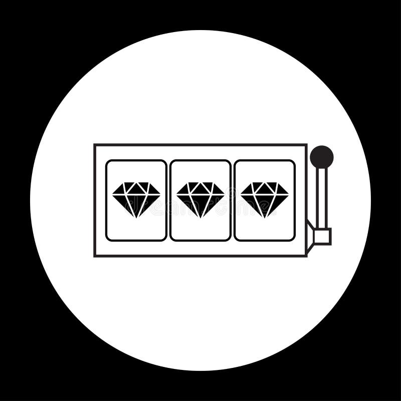 Diamond Slot Reels Icon Black and White Vector Illustration Stock ...