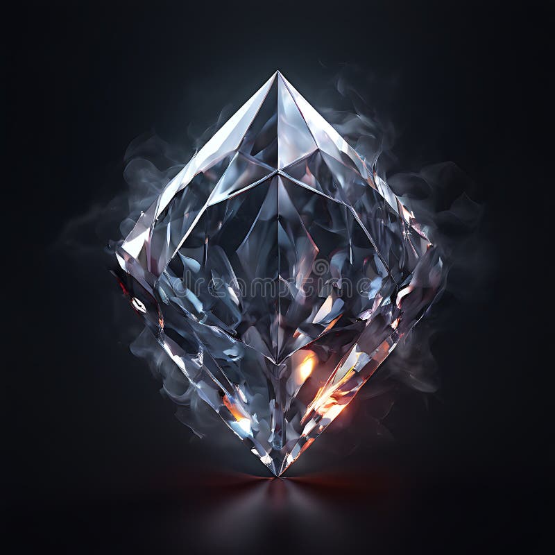 Diamond in Smoke and Fire stock image. Image of shape - 365071635