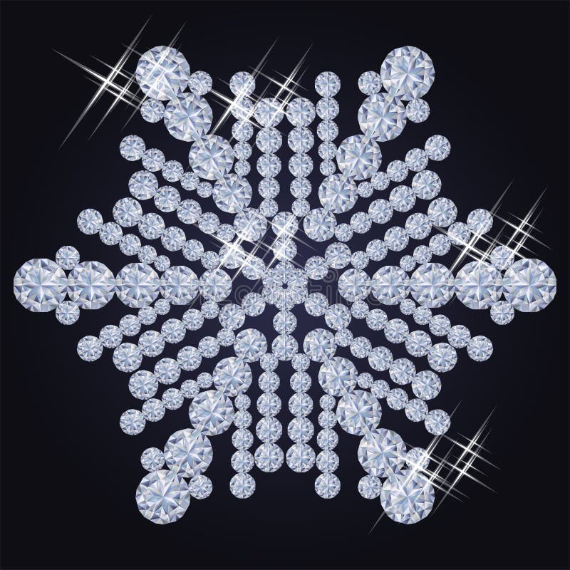 Diamond Snowflake Greeting Card, Vector Stock Vector - Illustration of ...